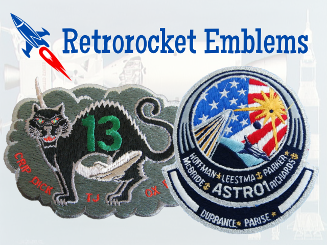 Kickstarter Three In Progress - STS-61E and "Black Cat" patches | Retrorocket Emblems